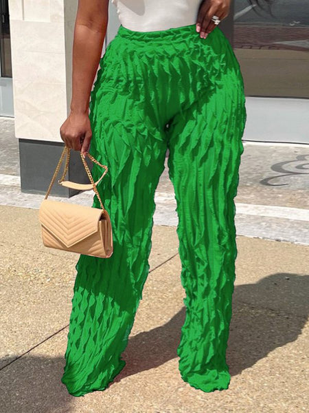 Solid Frilled Pants – GOOSUDU