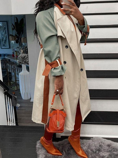 Colorblock Combo Trench – GOOSUDU